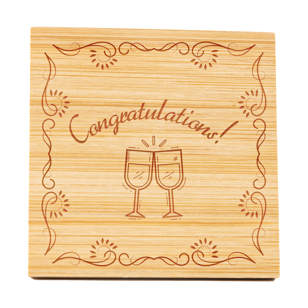 Congratulations Wood Coaster Set – makelasergifts