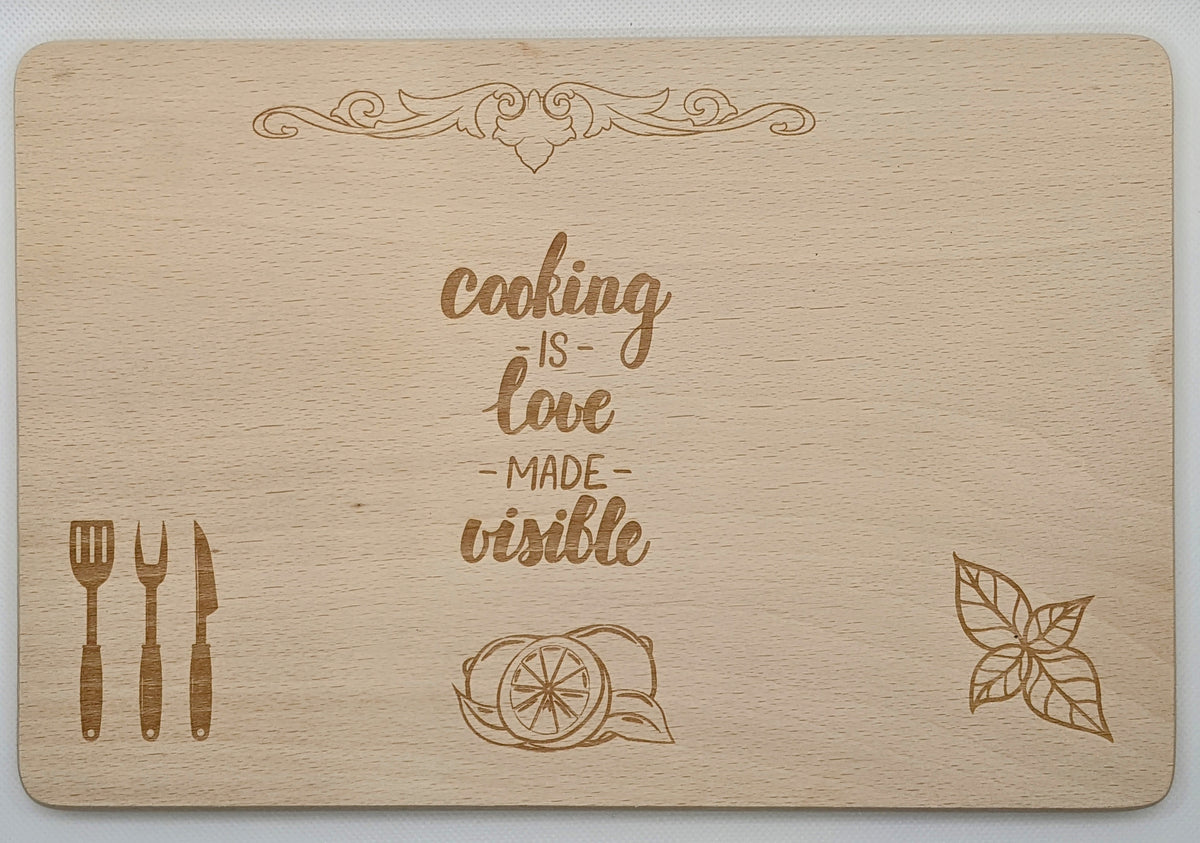 Cooking With Love Chopping Board – makelasergifts
